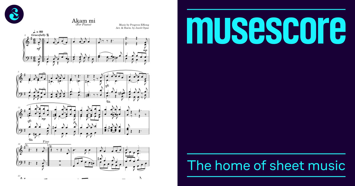 Akam mi – Progress Effiong Sheet Music for Piano (Solo) | MuseScore.com