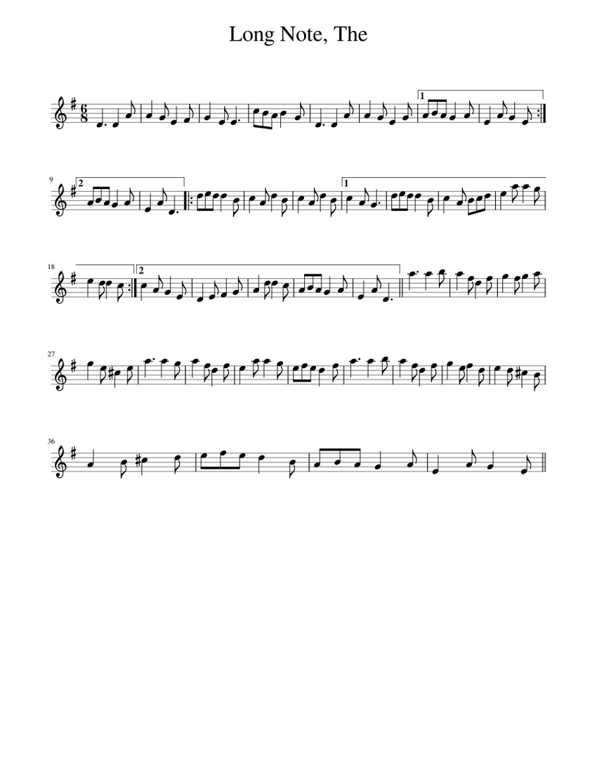 The Long Note Sheet music for Piano (Solo) Easy | Musescore.com