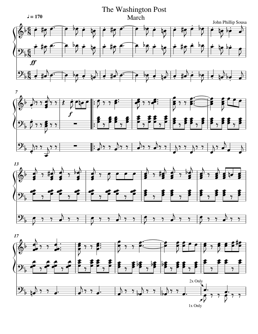 Washington Post March Organ Sheet Music for Organ (Solo) | MuseScore.com