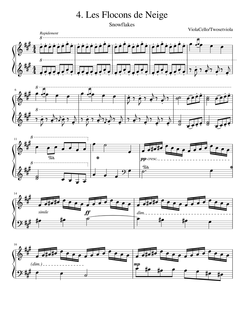 Les Flocons de Neige Sheet music for Piano (Solo) | Musescore.com