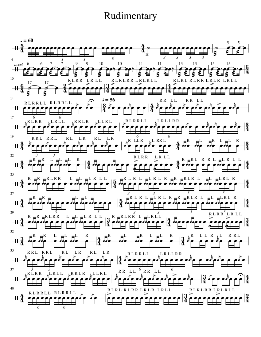 Rudimentary Sheet music for Snare drum (Solo) | Musescore.com