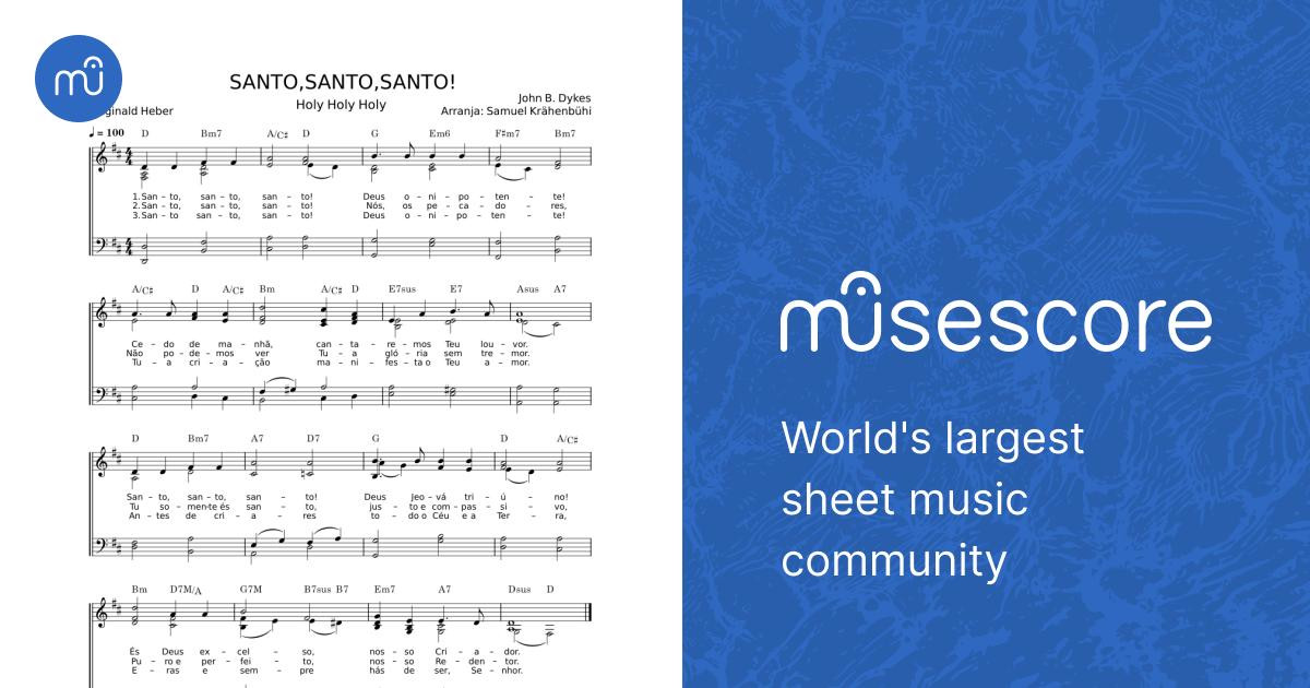 HIMNO SANTO SANTO SANTO - John B. Dykes Sheet Music for Synthesizer ...