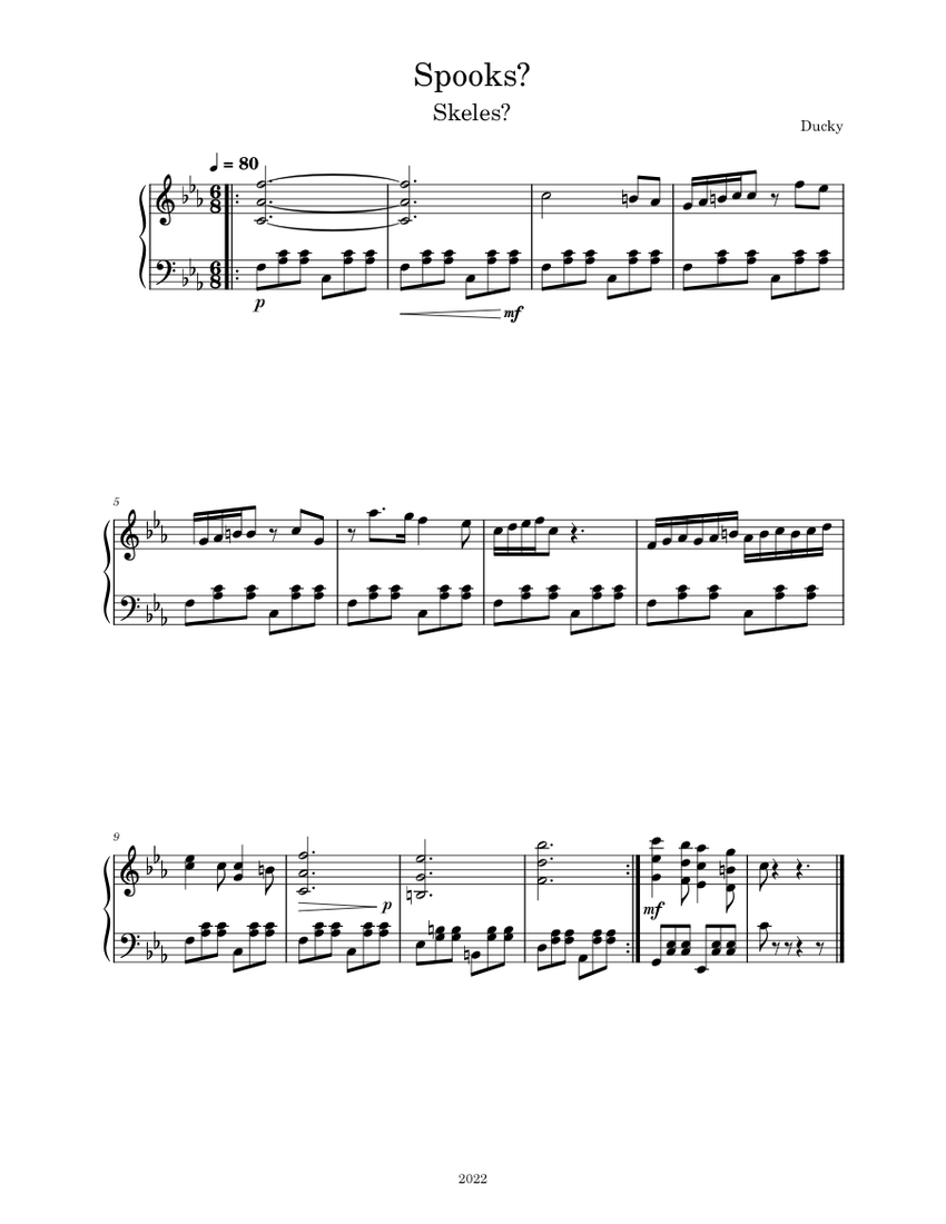 Spooks Sheet music for Piano (Solo) | Musescore.com