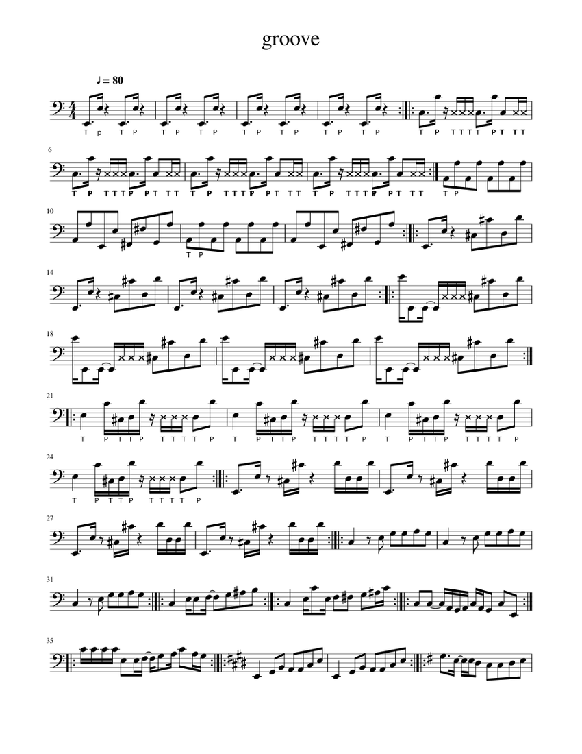 groove Sheet music for Bass guitar (Solo) | Musescore.com