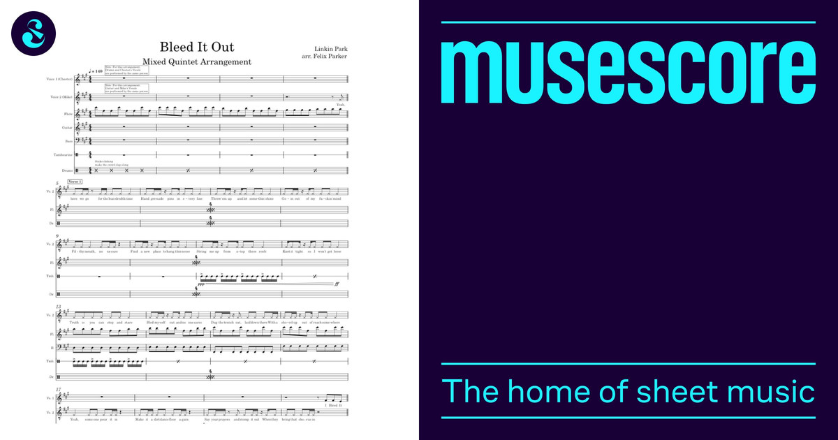 Bleed it out – Linkin Park Sheet Music and Tab with Chords for Flute ...