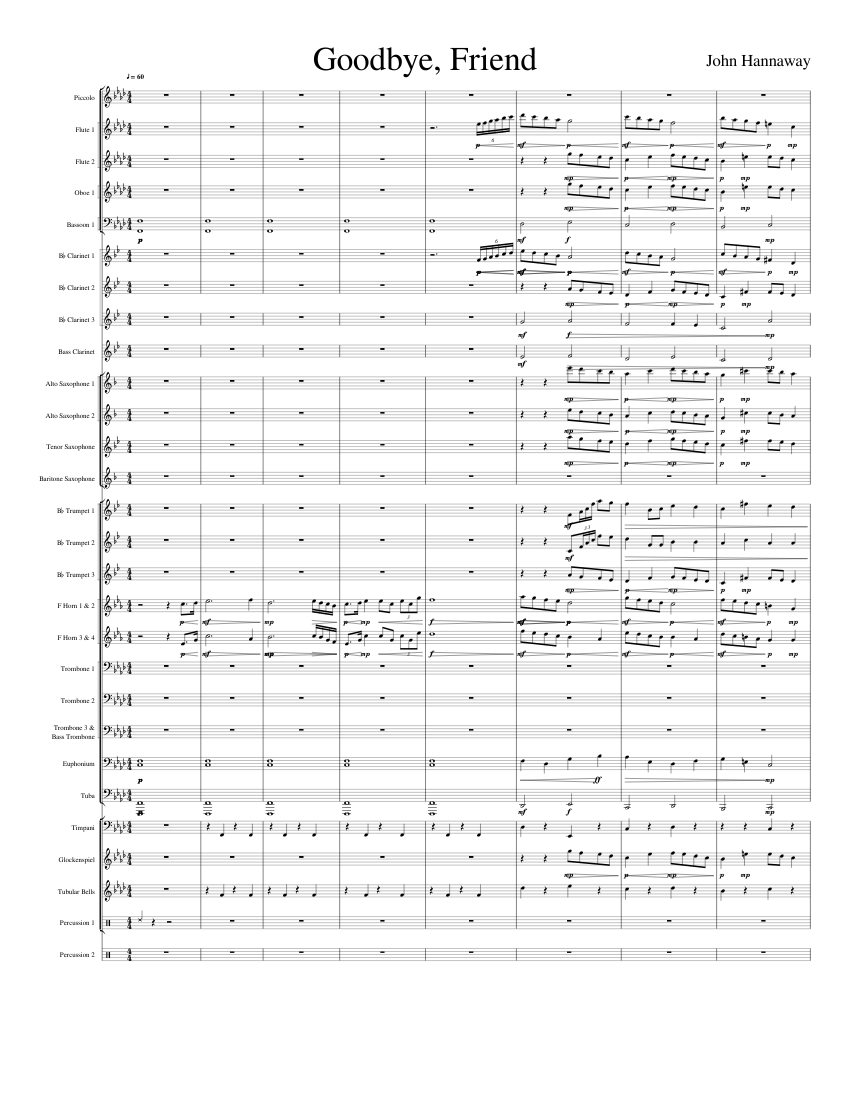Goodbye, Friend Sheet music for Trombone, Euphonium, Tuba, Flute ...