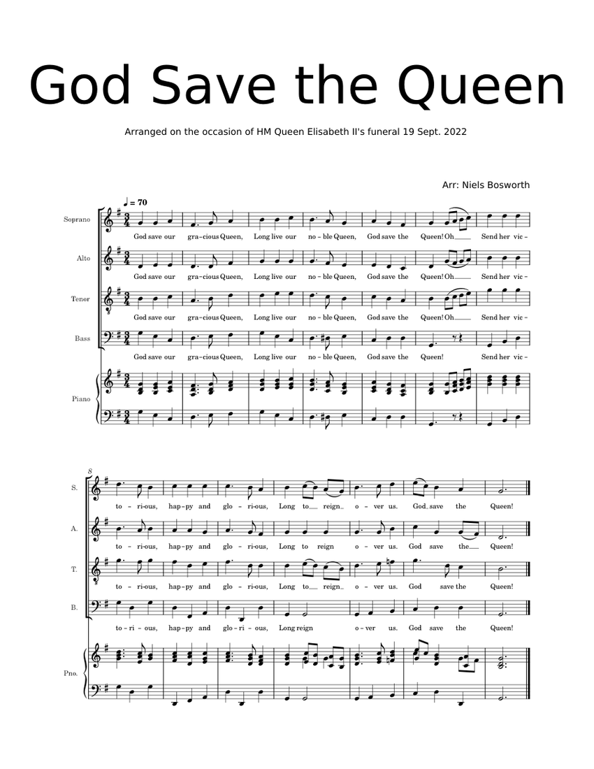 God Save the Queen Sheet music for Piano, Soprano, Alto, Tenor & more ...