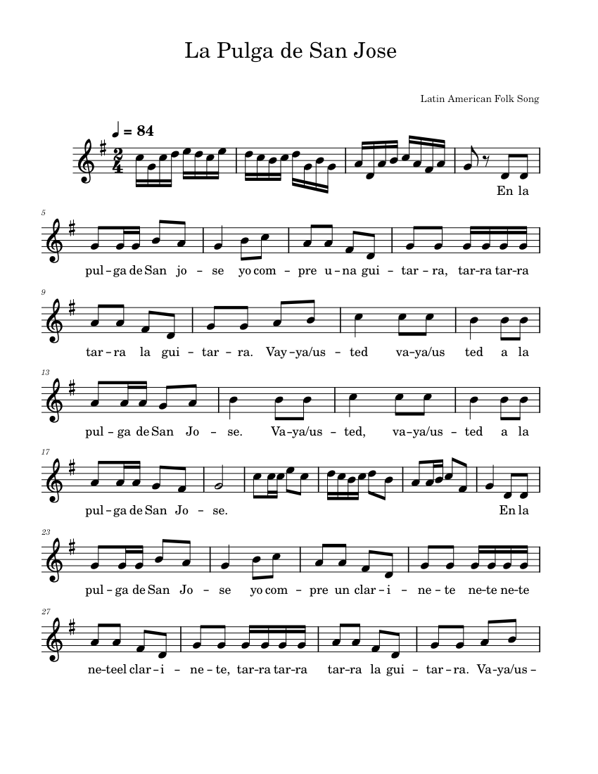 La Pulga De San Jose – Latin American Folk Song La Pulga de San Jose ...