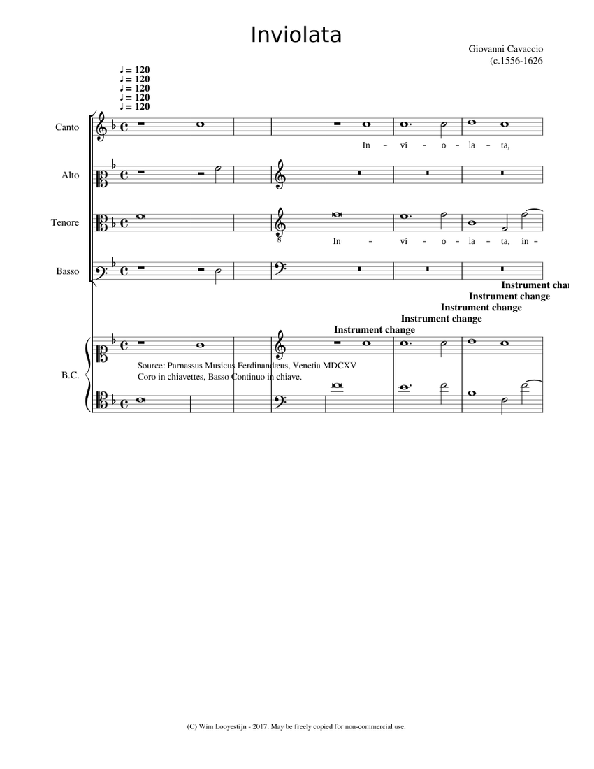 Inviolata integra - Giovanni Cavaccio Sheet music for Piano, Alto ...