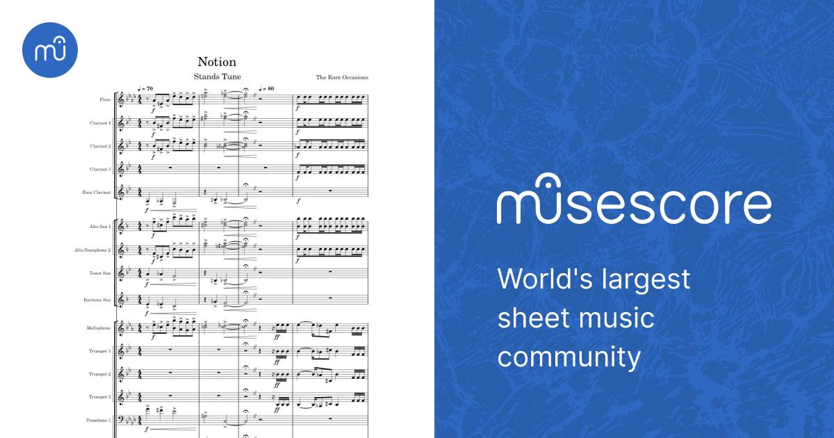 Notion – The Rare Occasions Stands Tune Sheet Music for Trombone, Tuba ...