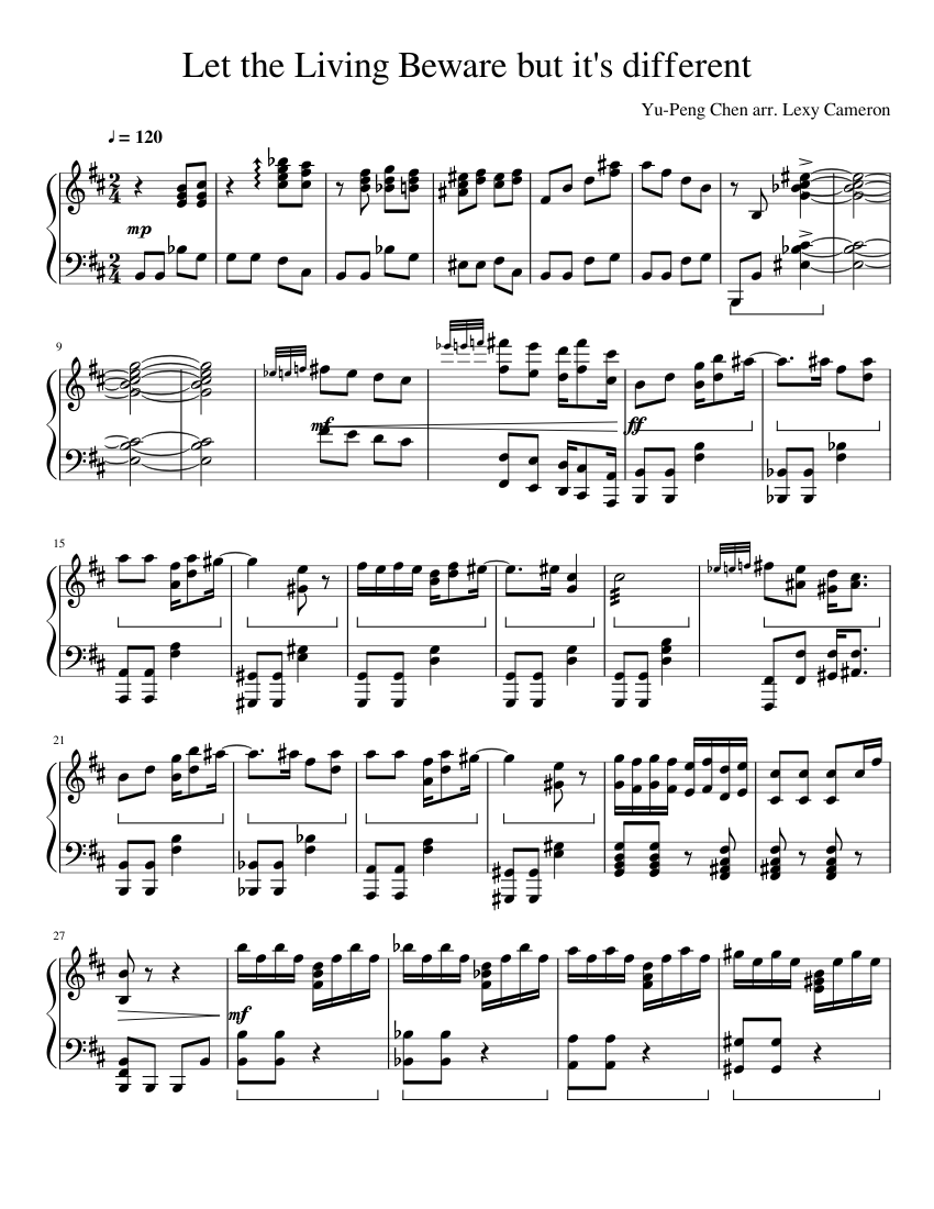 Let the Living Beware but it's different Sheet music for Piano (Solo ...
