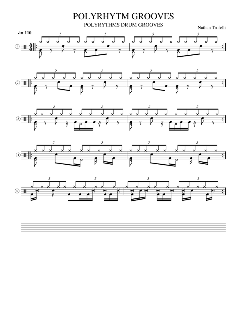 POLYRHYTM DRUM GROOVES Sheet music for Drum group (Percussion Ensemble ...