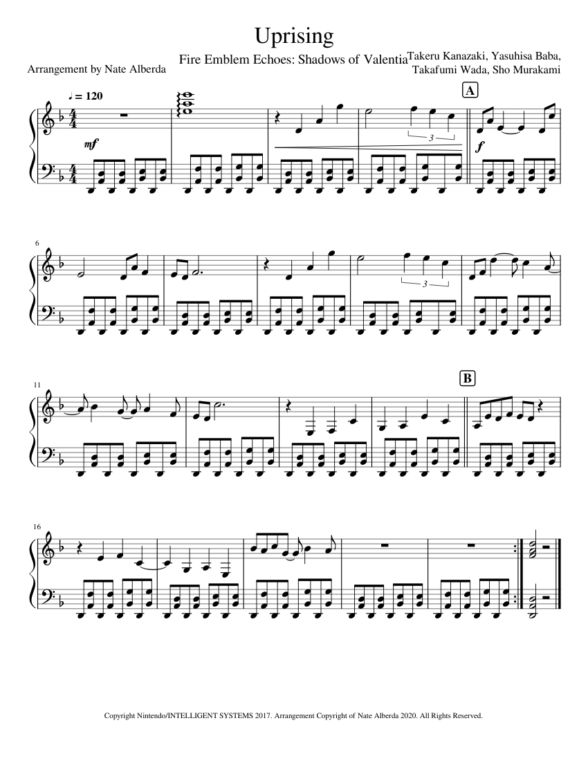 Uprising Sheet music for Piano (Solo) | Musescore.com