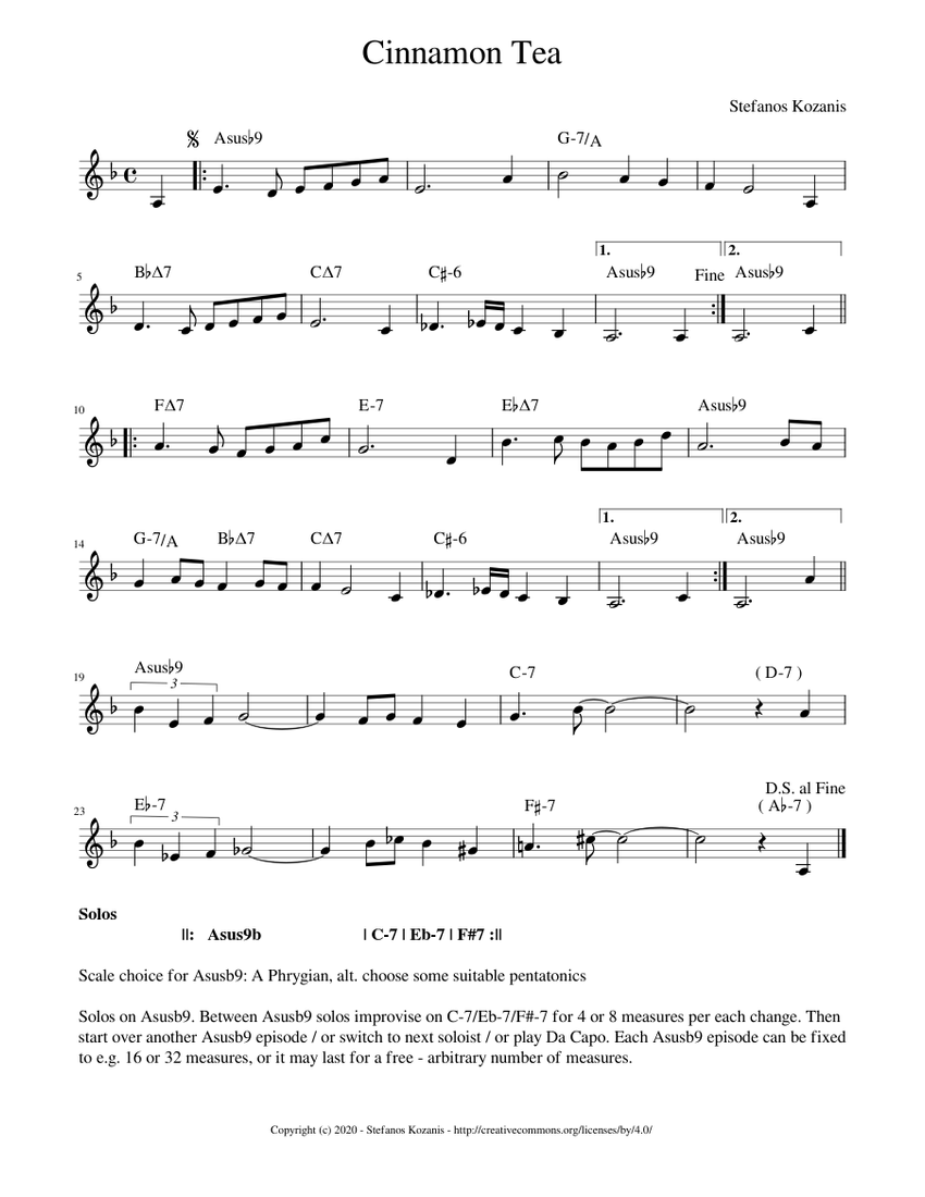 Cinnamon Tea Sheet music for Piano (Solo) Easy | Musescore.com