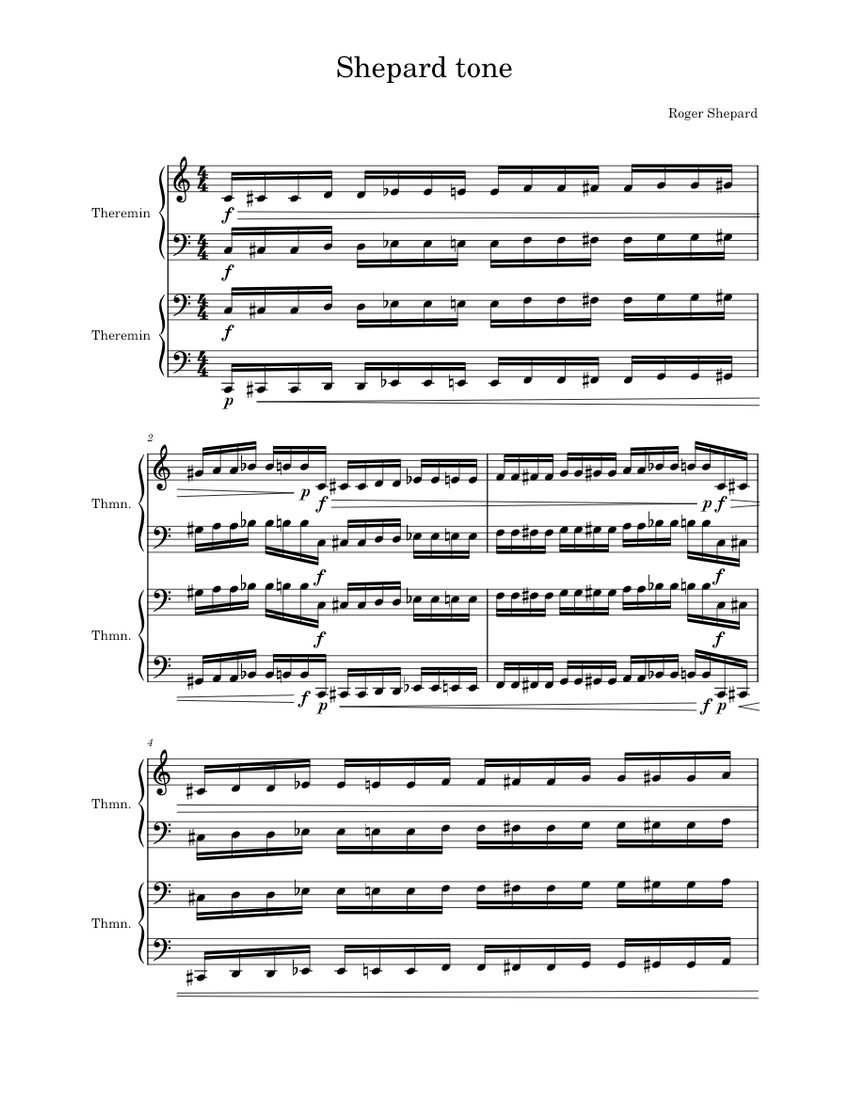 Shepard tone Sheet Music for Synthesizer (Mixed Duet) | MuseScore.com