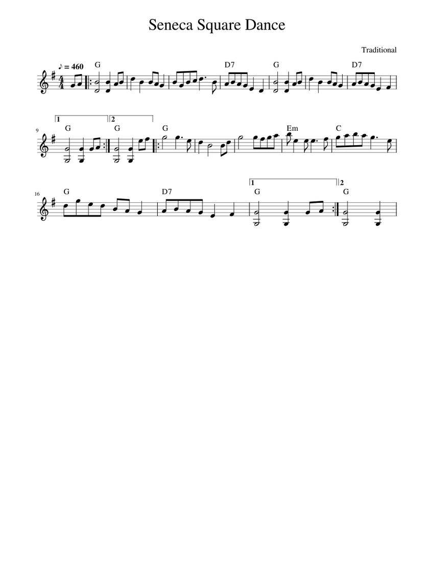 Traditional music - Seneca Square Dance Sheet music for Piano (Solo ...