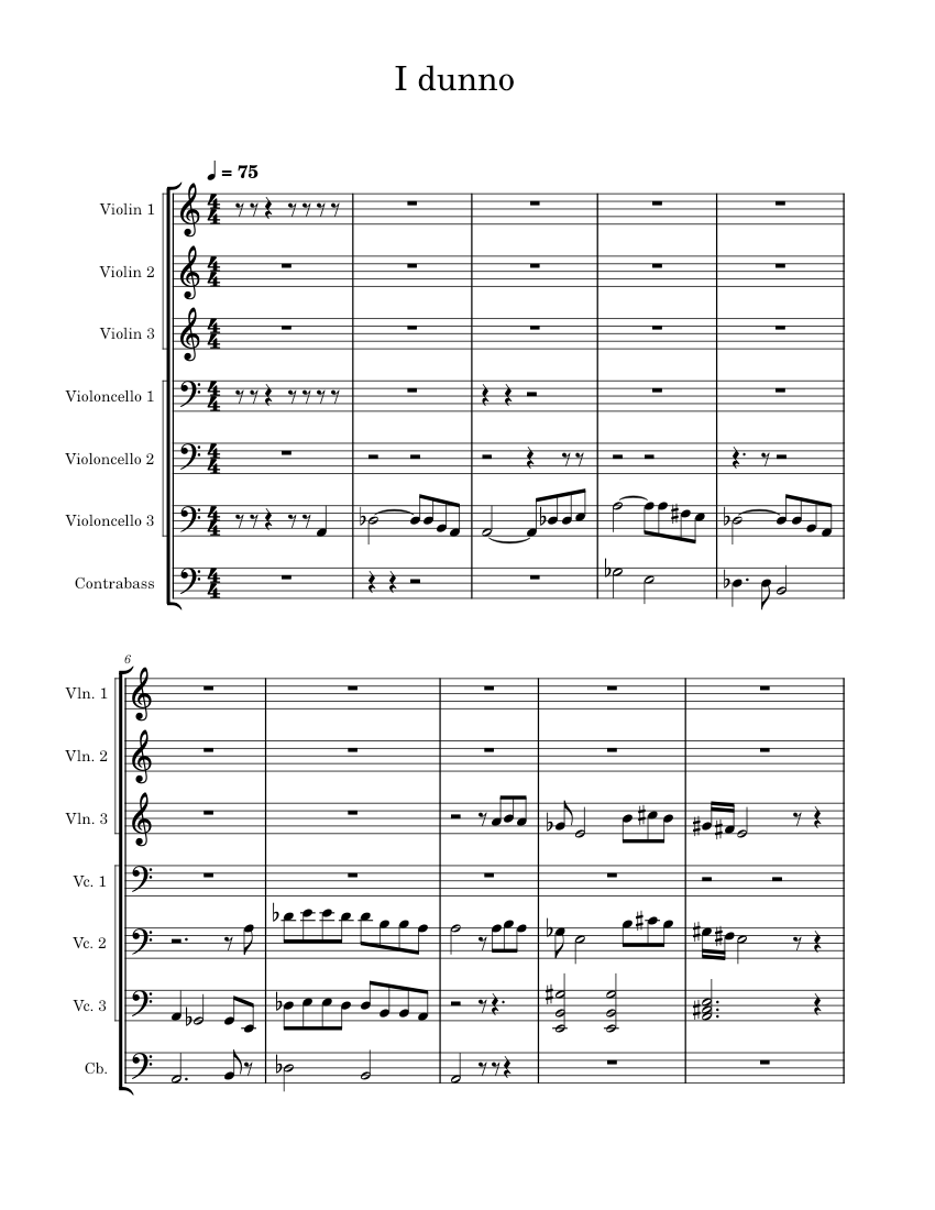 - Sheet music for Contrabass, Violin, Cello (String Ensemble ...