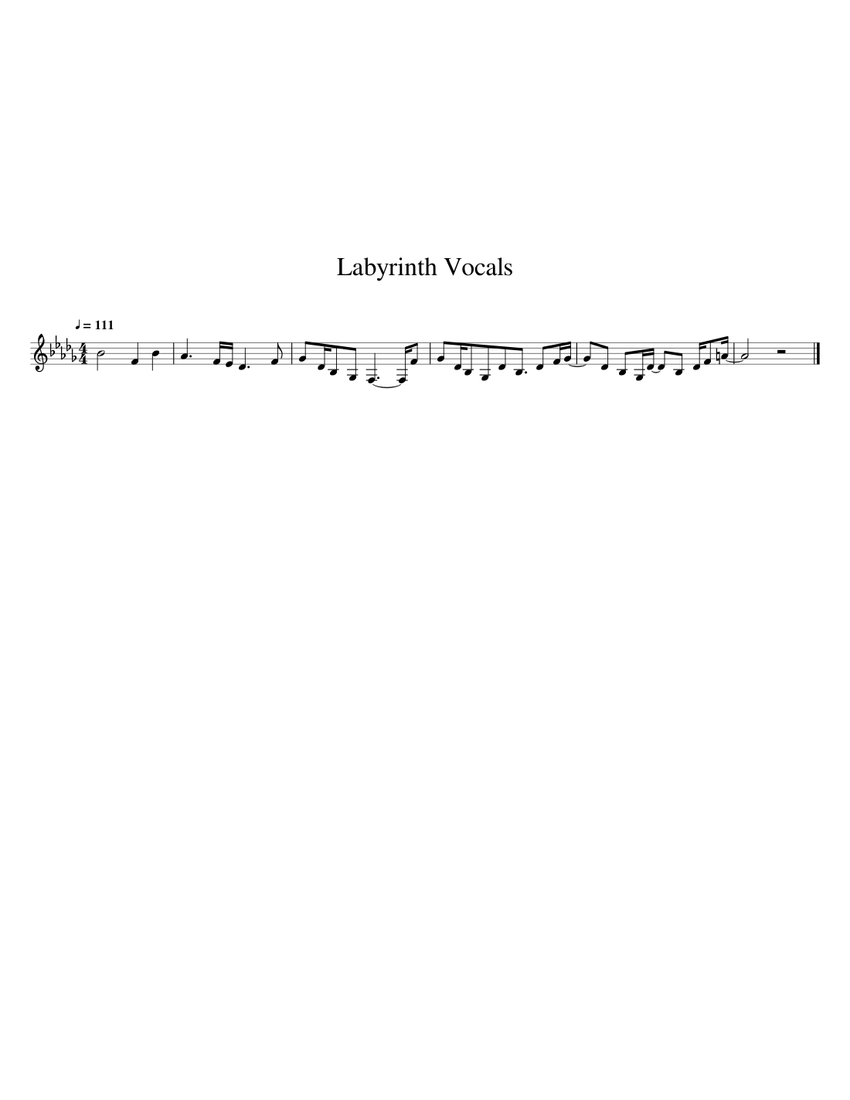 Labyrinth Vocals Sheet Music for Vocals (Solo) | MuseScore.com