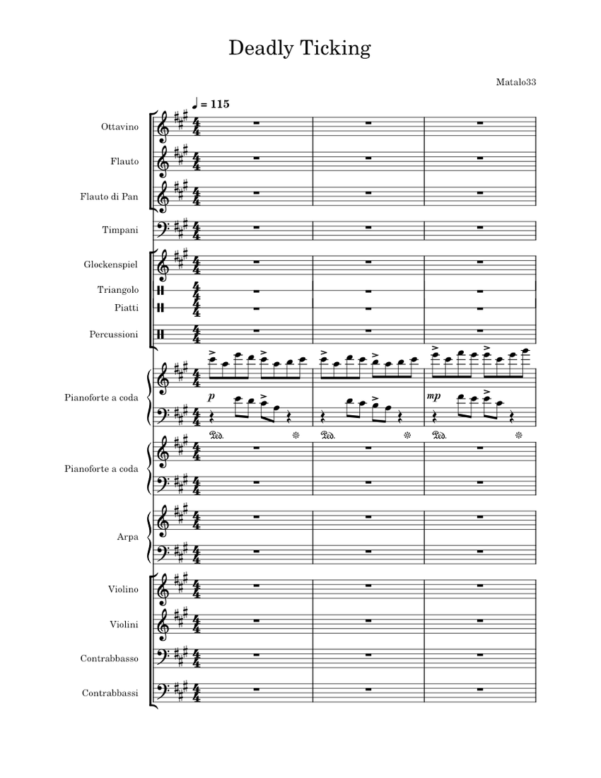Deadly Ticking by Matalo33, Antonino Sheet music for Piano, Flute ...