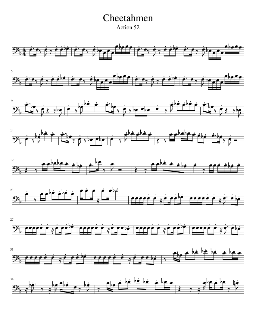 Cheetahmen Sheet Music for Piano (Solo) easy | MuseScore.com