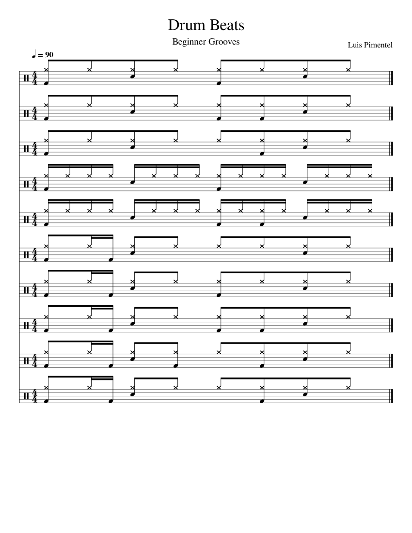 Drum Beats Sheet music for Drum group (Solo) | Musescore.com