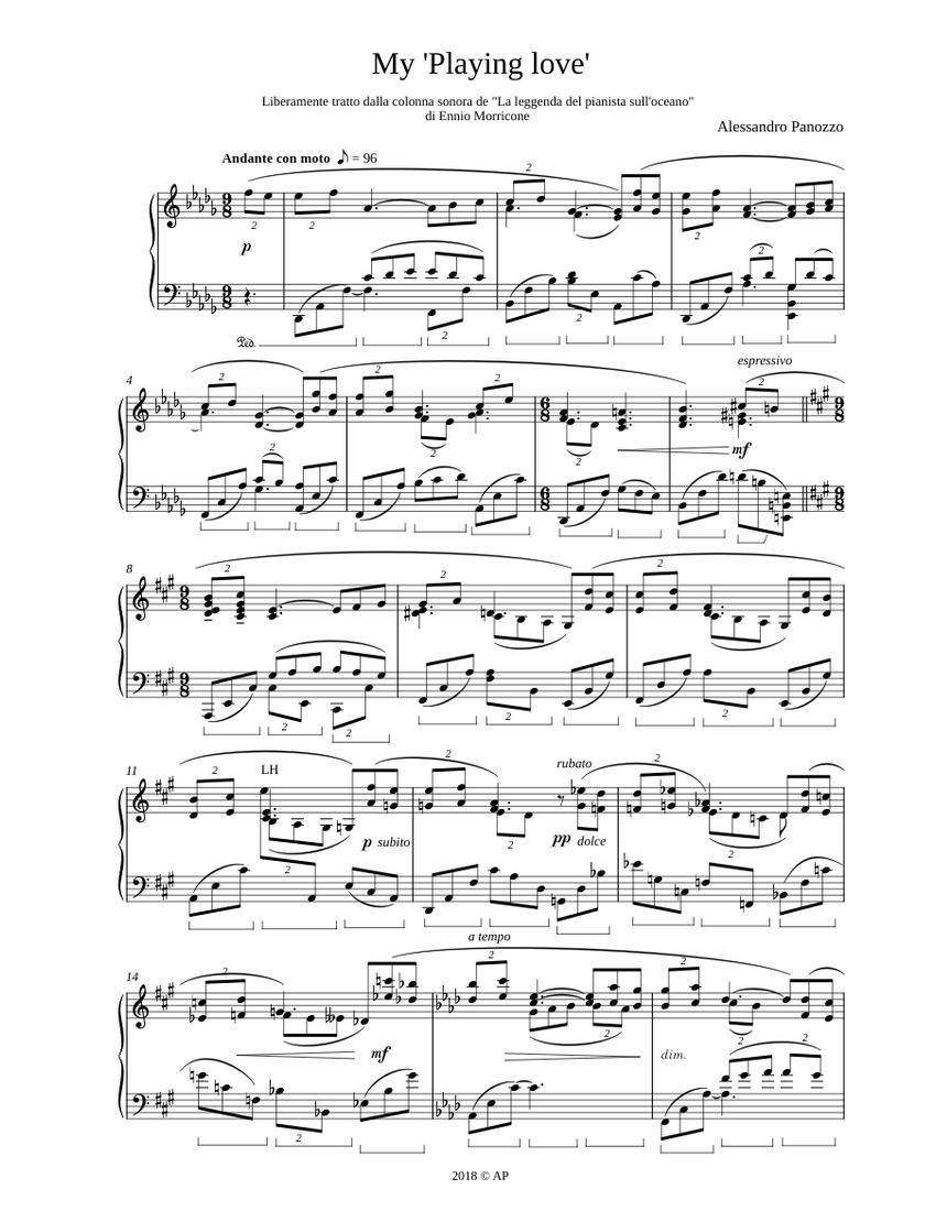 My 'Playing love' Sheet music for Piano (Solo) | Musescore.com