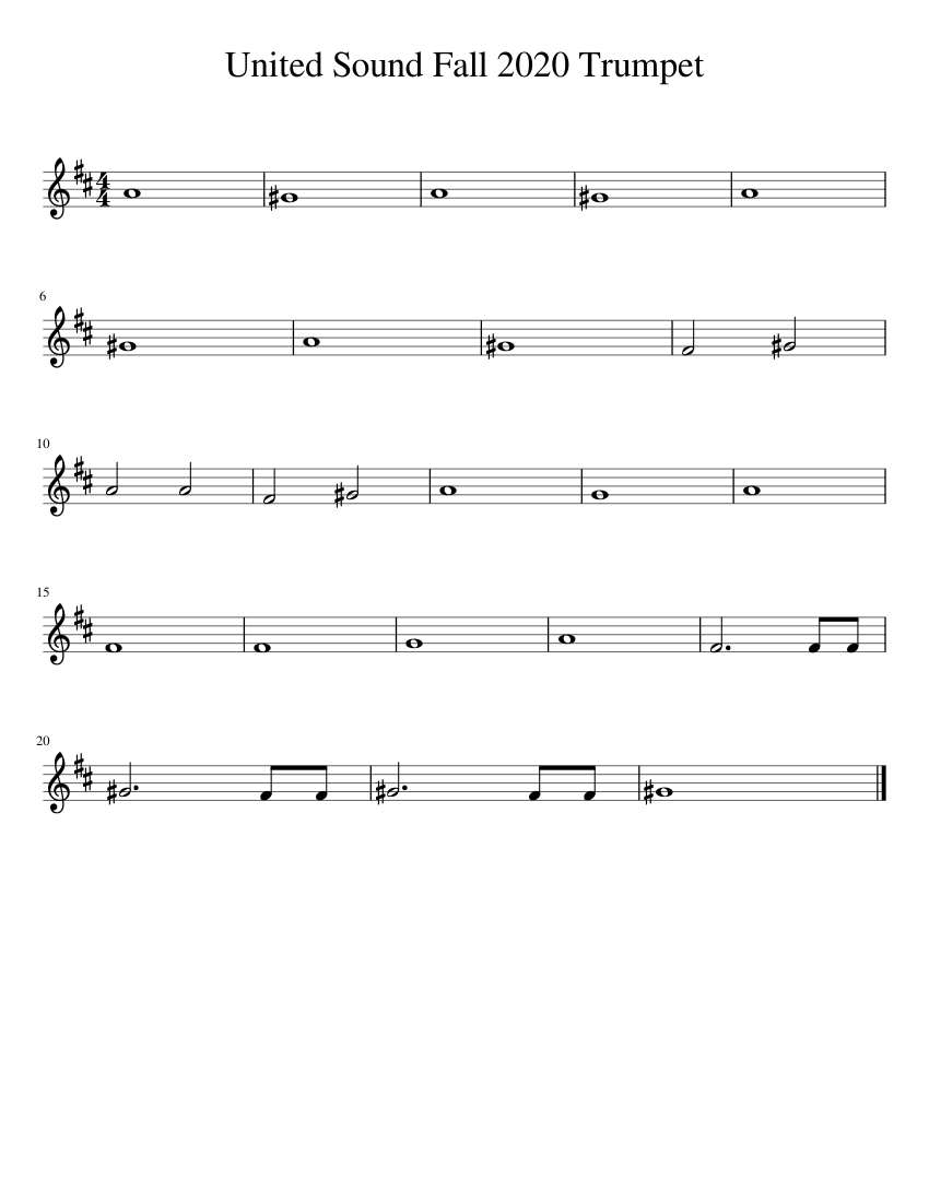 United Sound Fall 2020 Trumpet Sheet music for Trumpet in b-flat (Solo ...