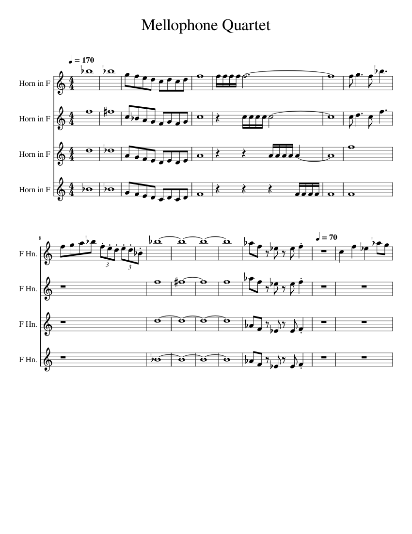 Mellophone Quartet Sheet music for French horn (Brass Quartet ...