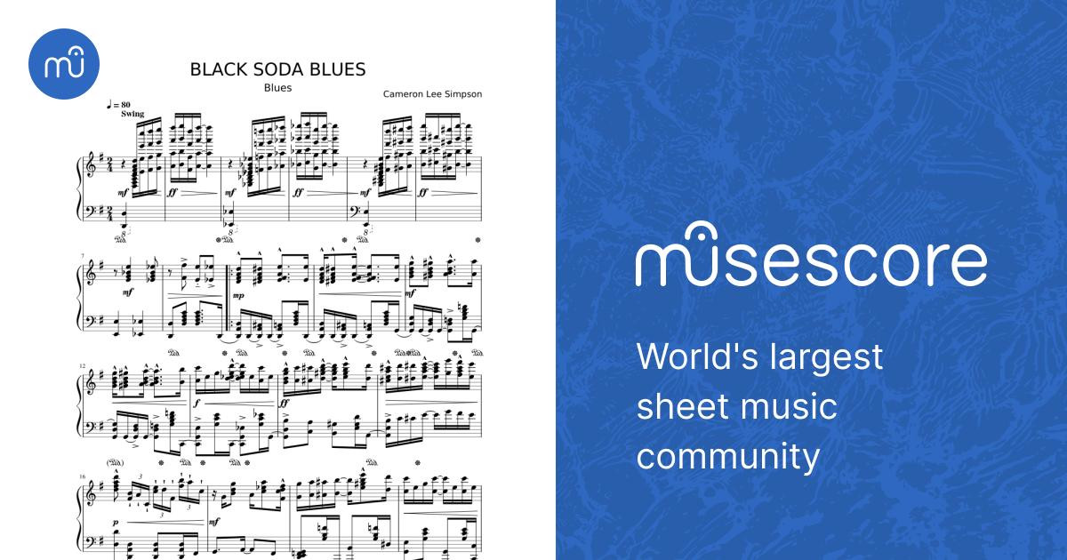 Black Soda Blues – Cameron Lee Simpson Sheet Music for Piano (Solo ...