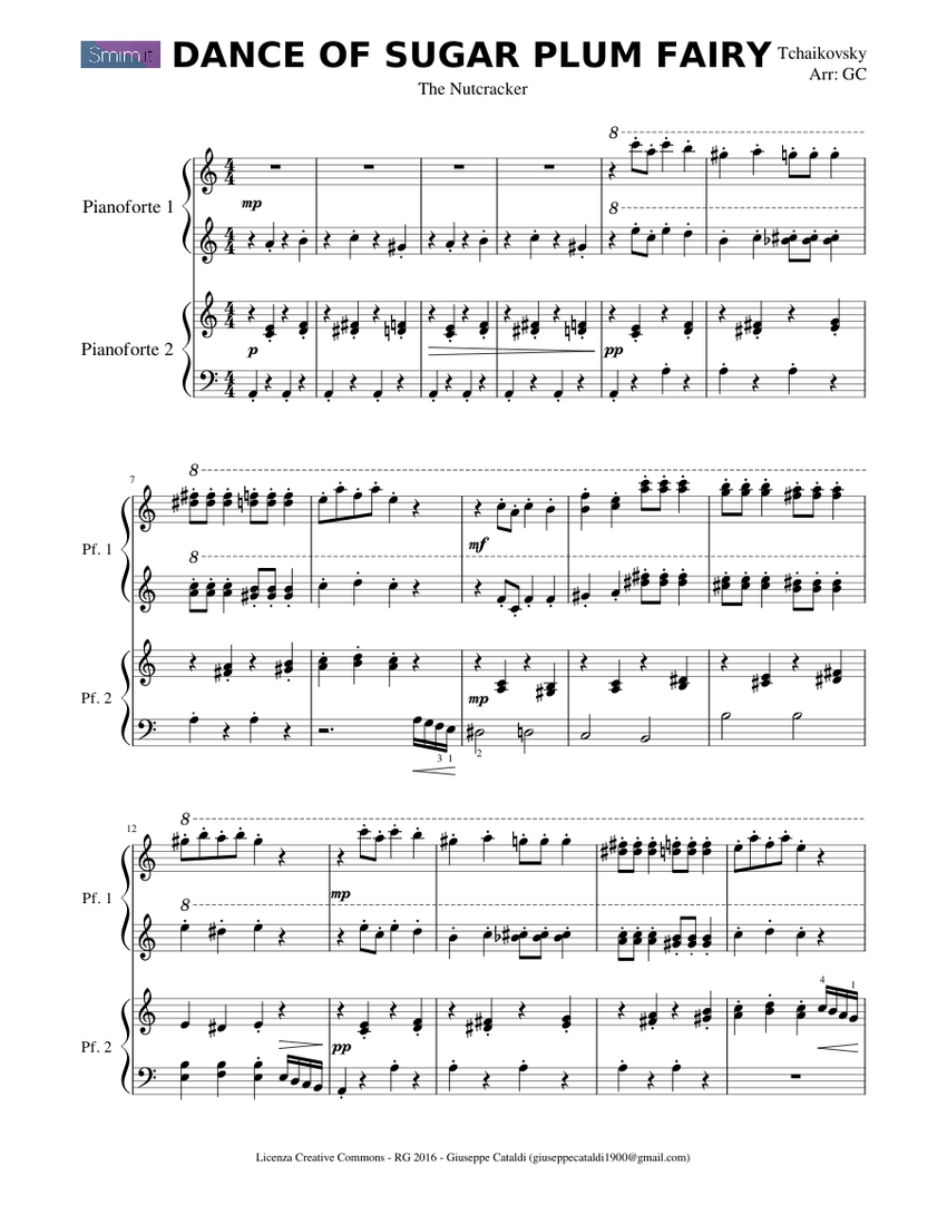 The Nutcracker: Dance of the Sugar Plum Fairy (Tchaikovsky) Sheet Music ...