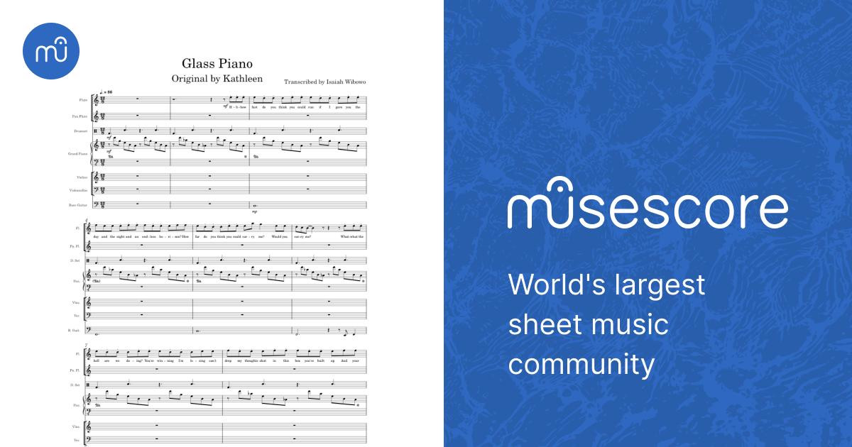 Glass Piano - Kathleen Sheet music for Piano, Flute, Bass guitar, Drum ...