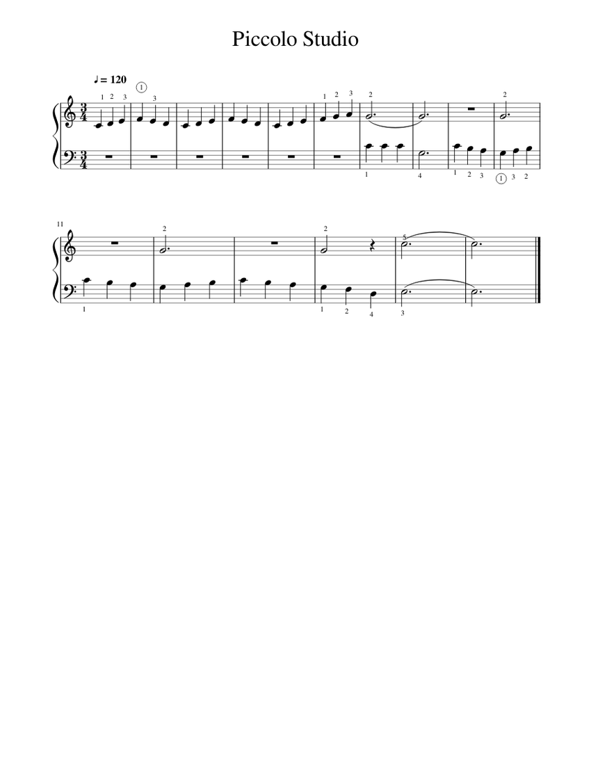 Piccolo Studio Sheet music for Piano (Solo) Easy | Musescore.com