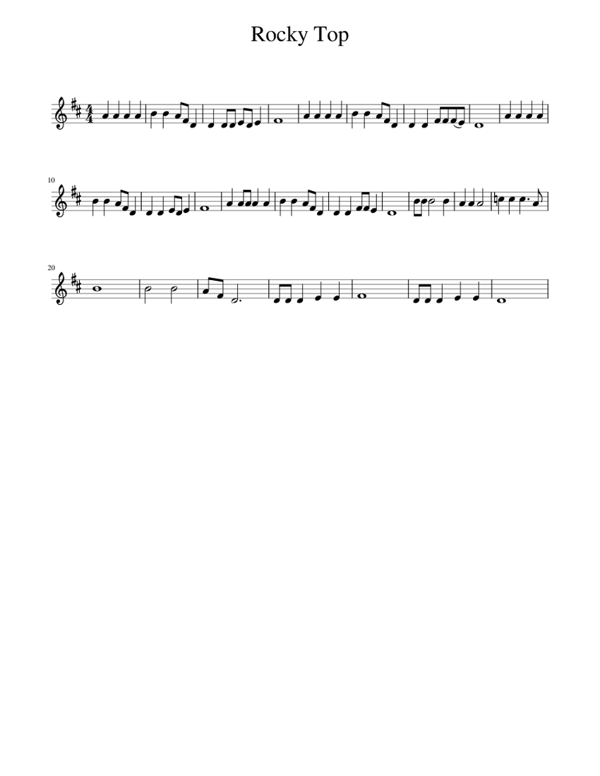 Rocky Top Sheet music for Piano (Solo) | Musescore.com
