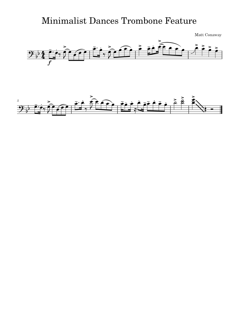 Minimalist Dances Trombone Feature Sheet Music for Trombone (Brass Duet ...
