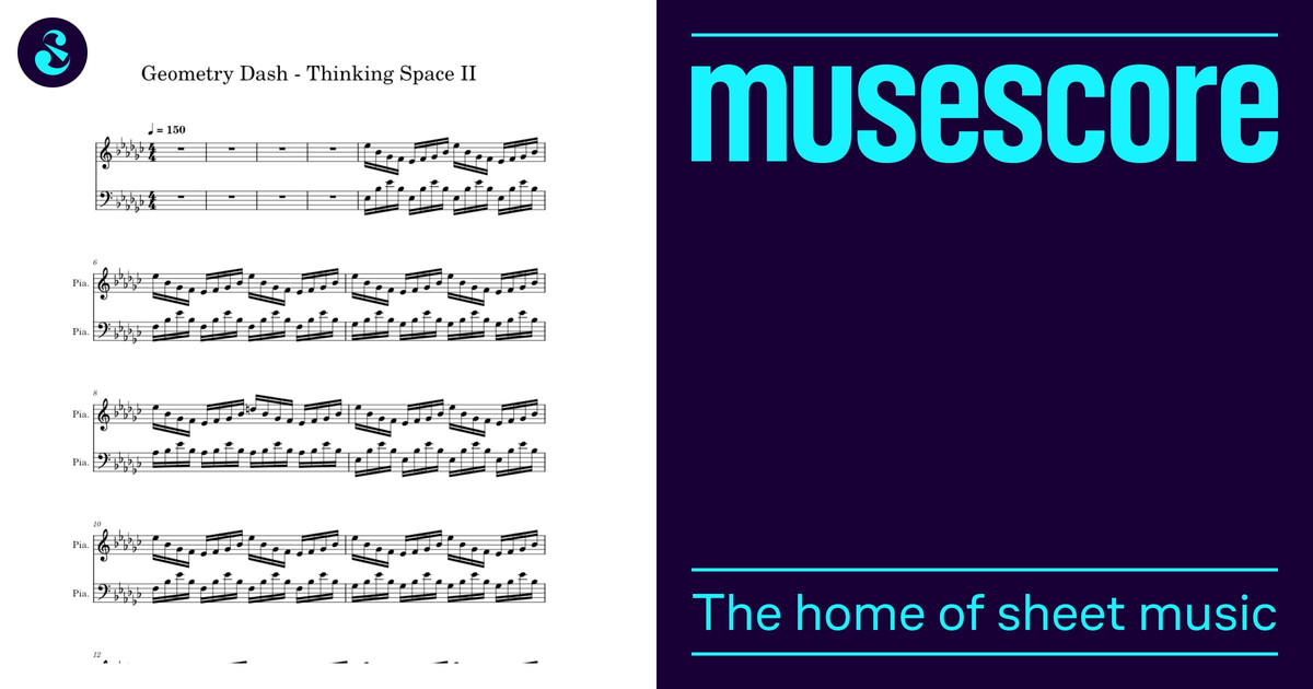 Geometry Dash - Thinking Space II Sheet Music for Piano (Piano Duo ...