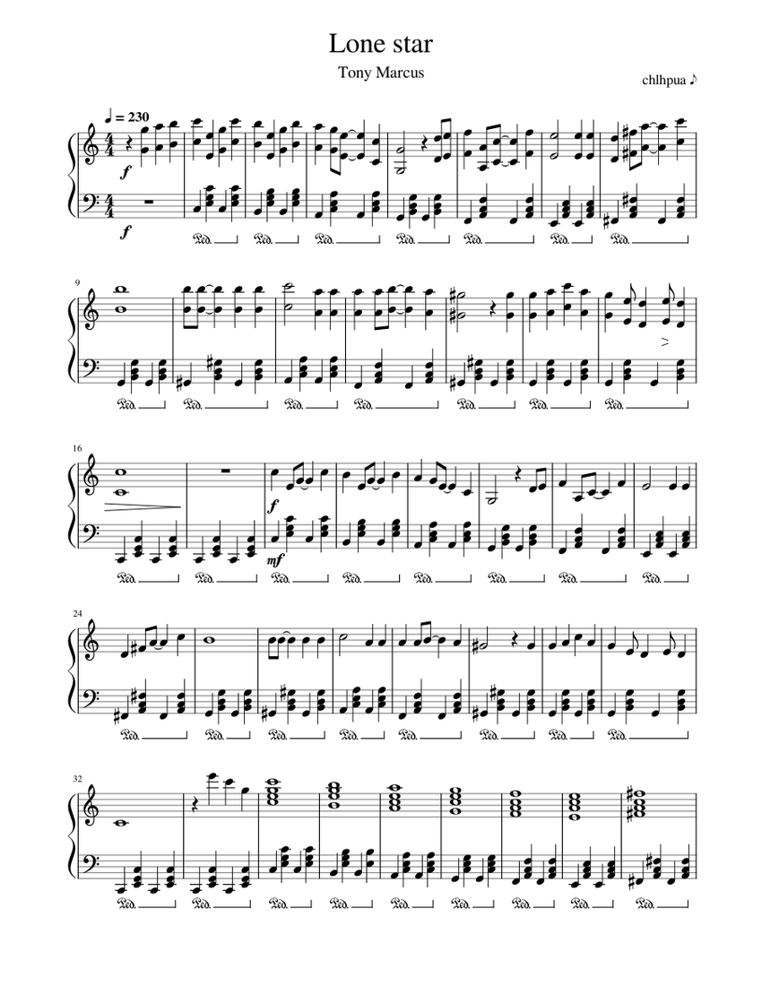 Lone star – Tony Marcus (Fallout New Vegas) Sheet music for Piano (Solo ...