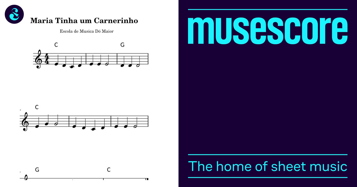Maria tinha um Carnerinho Sheet music for Piano (Solo) Easy | Musescore.com