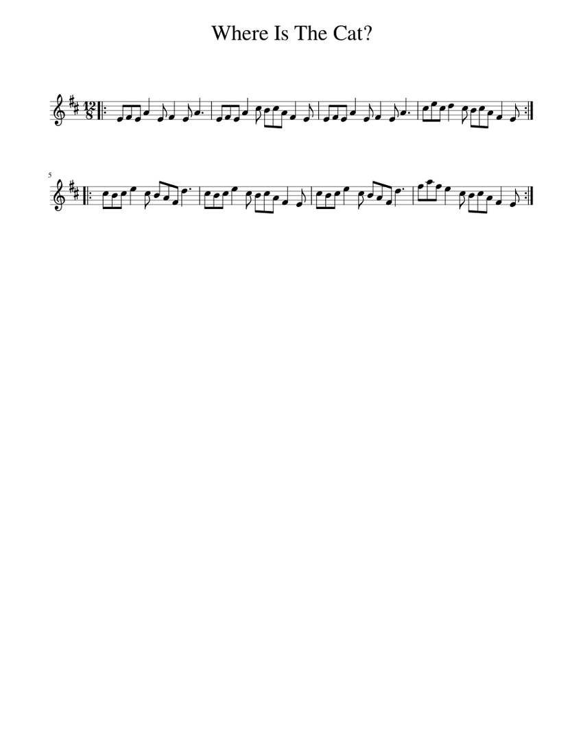 Where Is The Cat? Sheet music for Piano (Solo) | Musescore.com
