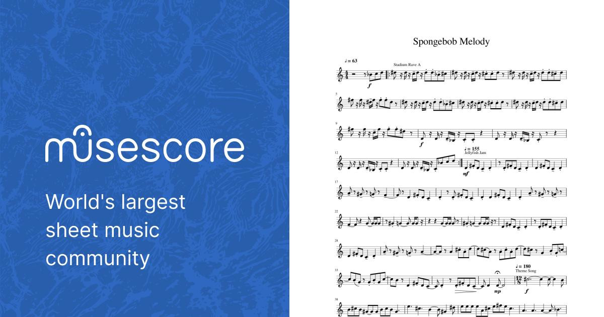 Spongebob Melody Sheet Music for Saxophone alto (Solo) | MuseScore.com