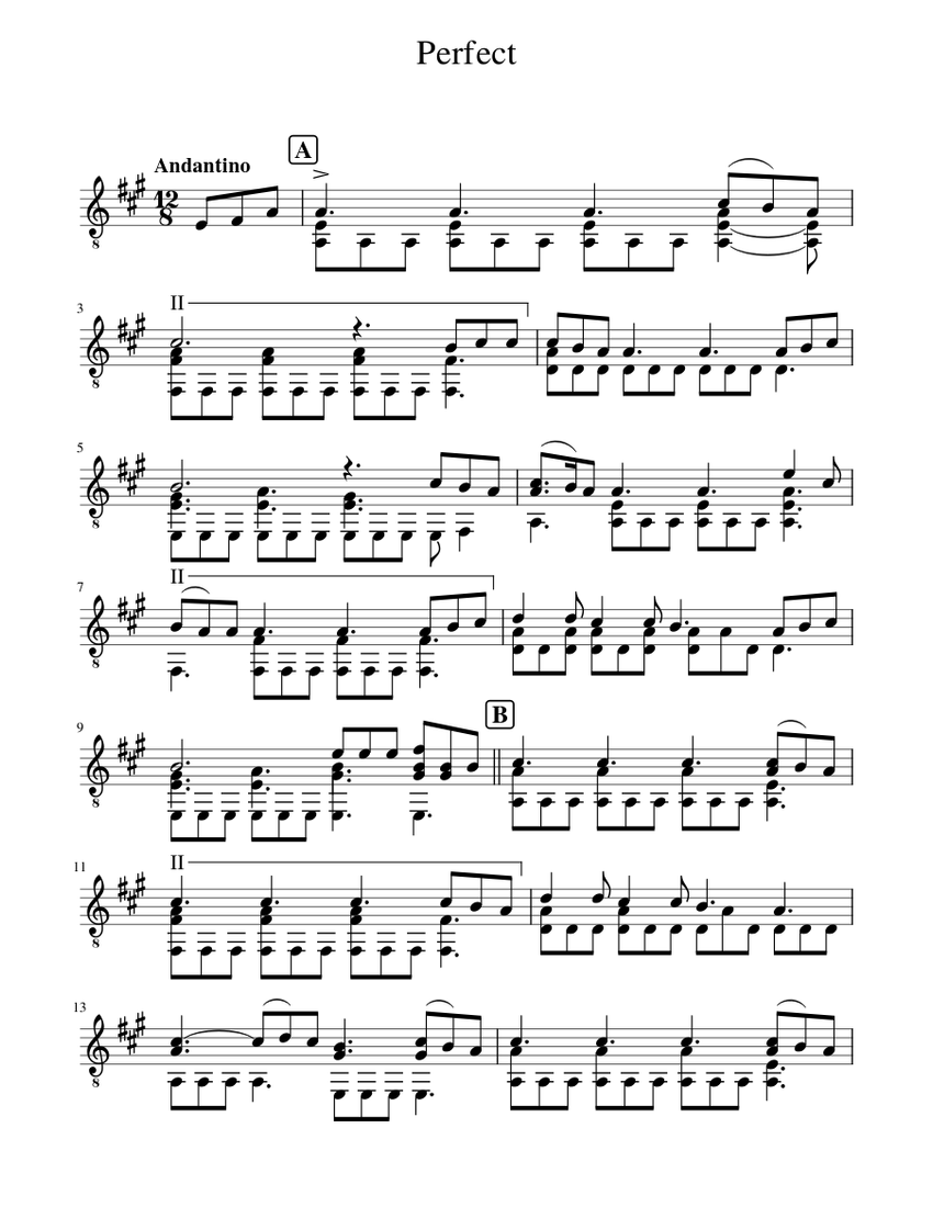 Perfect - Ed Sheeran Sheet Music for Guitar (Solo) | MuseScore.com