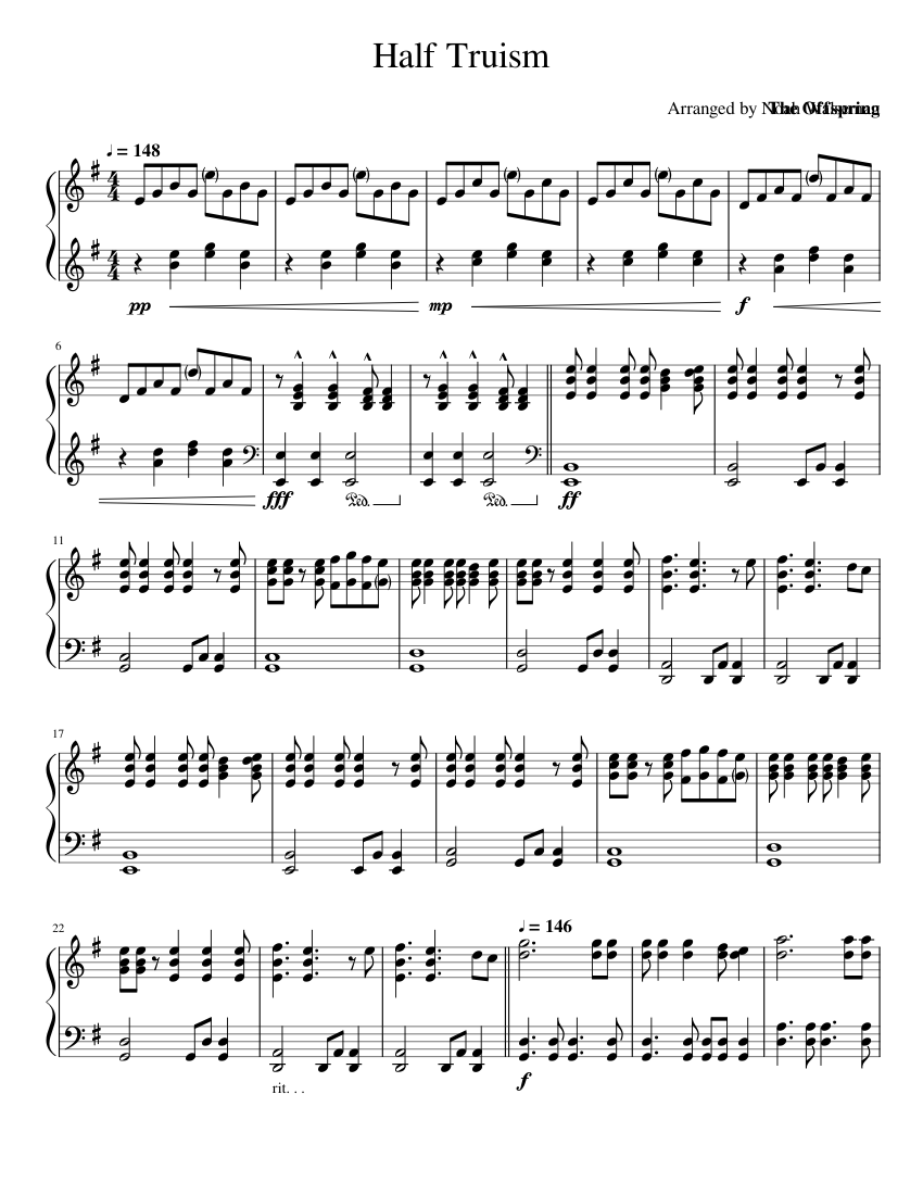 Half_Truism Sheet music for Piano (Solo) | Musescore.com
