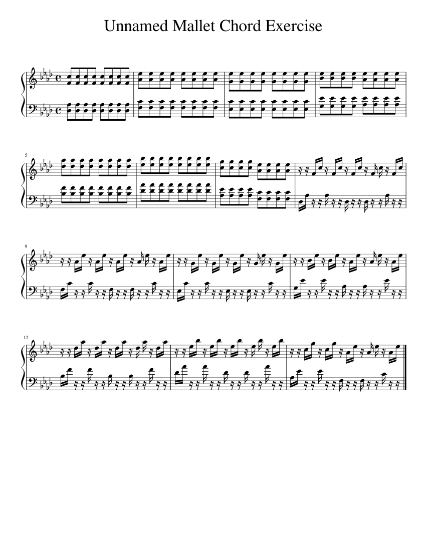 Unnamed Mallet Chord Exercise Sheet music for Piano (Solo) | Musescore.com