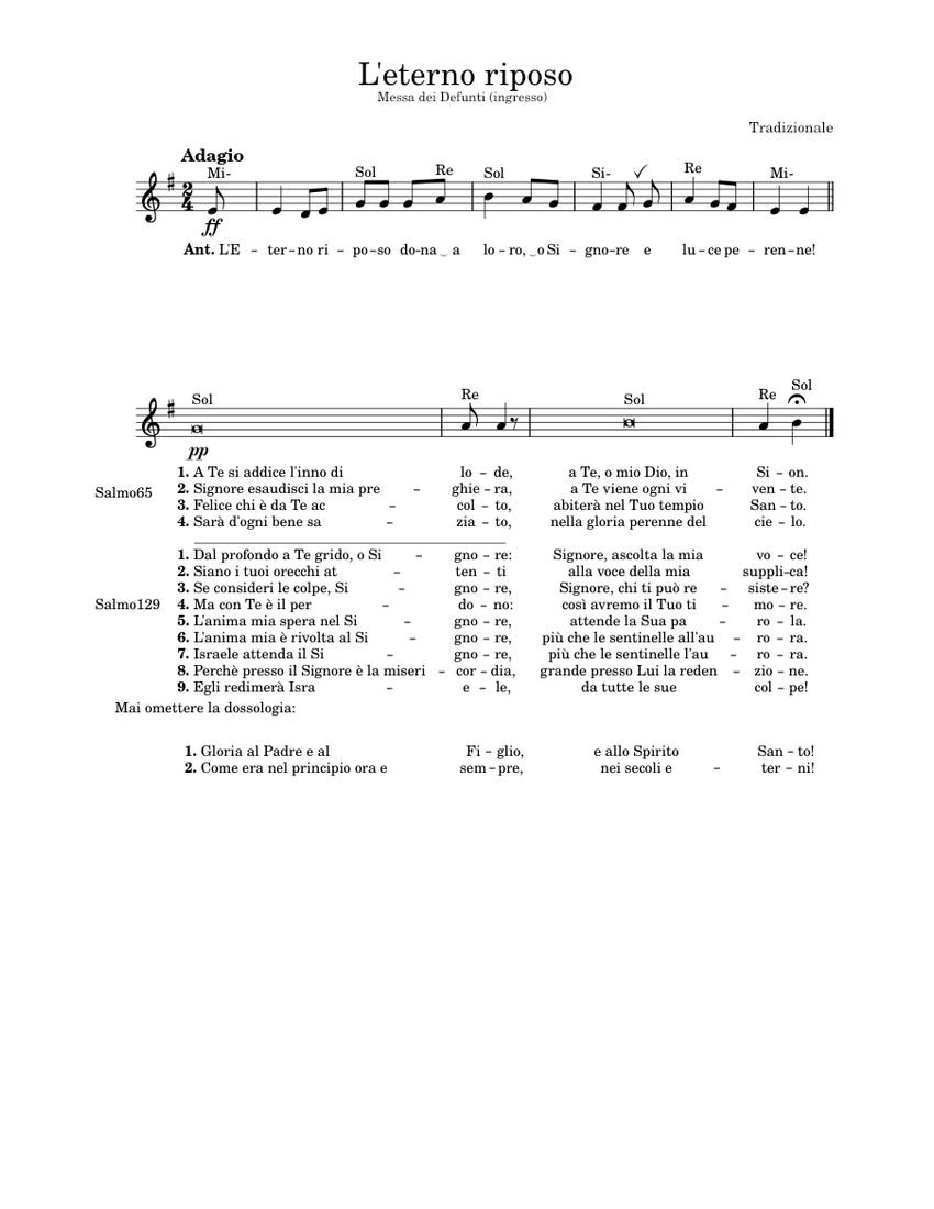 L'eterno Riposo – Tradizionale Sheet music for Organ (Church Choir ...