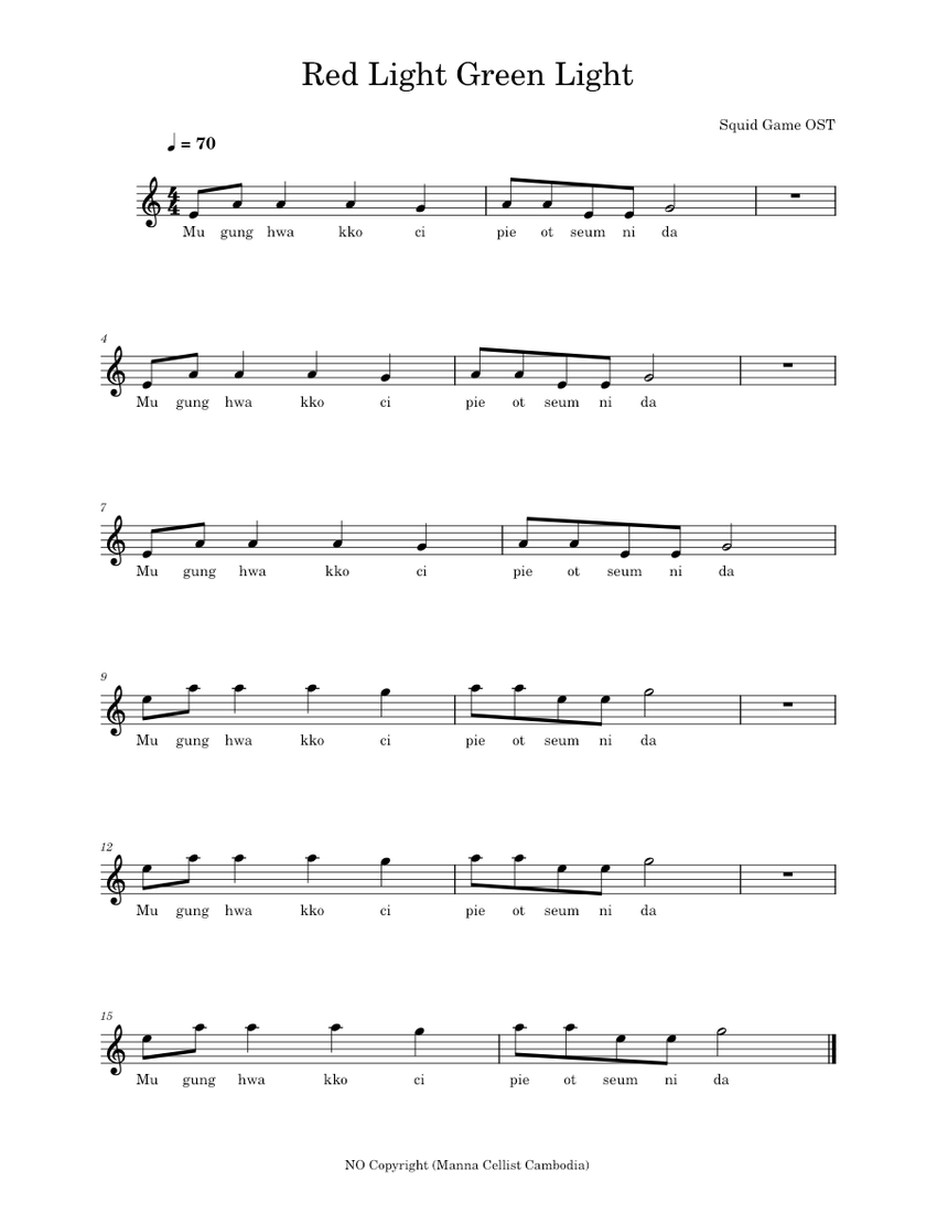 Red Light Green Light – Squid Game Red Light Green Light Squid Game OST ...