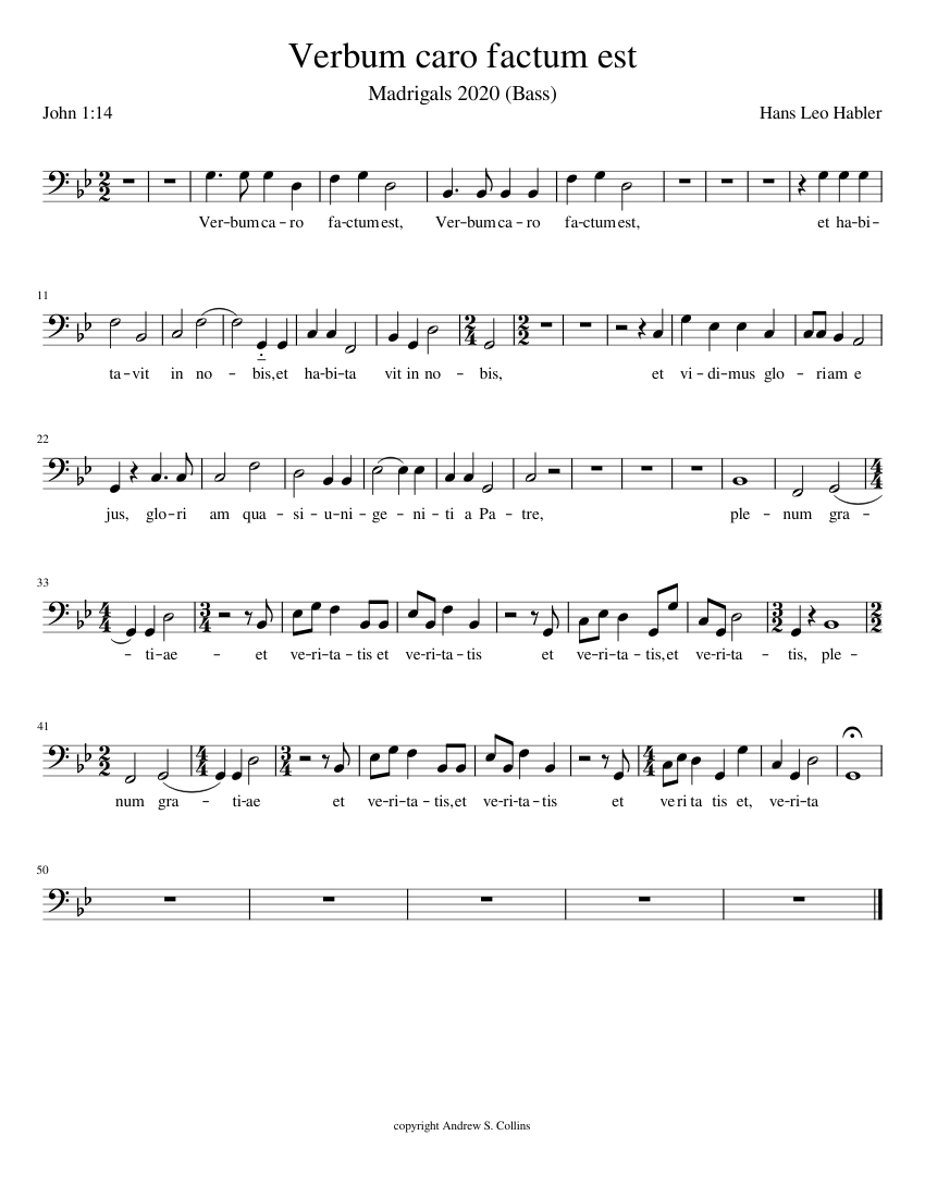 Verbum caro factum est Sheet Music for Piano (Solo) easy | MuseScore.com