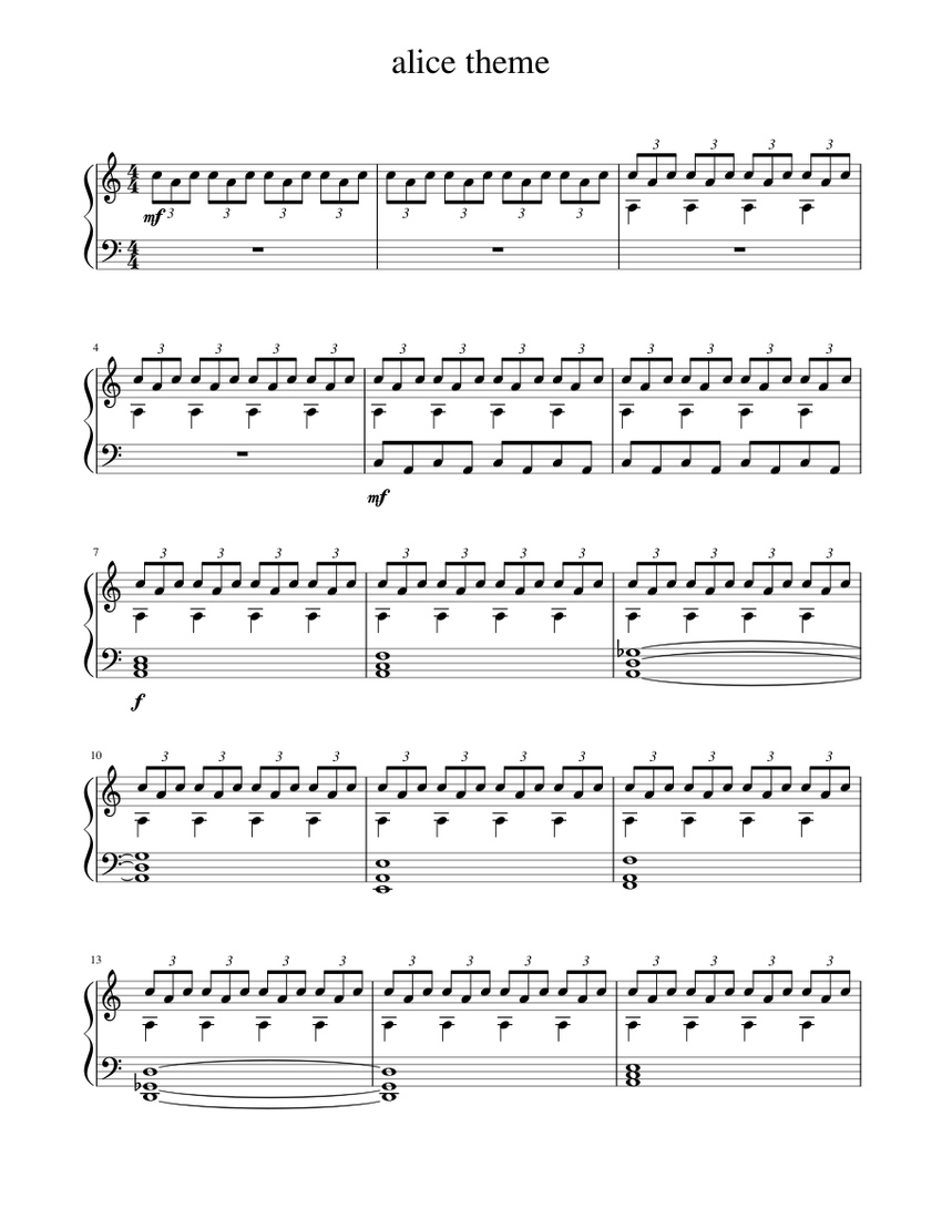 Alice theme - piano tutorial