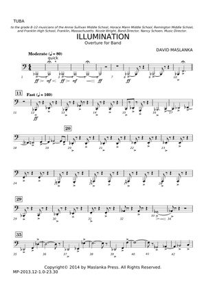 Illumination by David Maslanka for marching band brass Sheet Music for ...