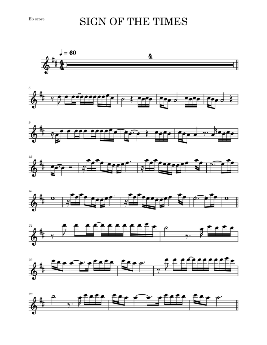 Sign of the Times – Harry Styles (ALTO SAX) Sheet Music with Chords for ...