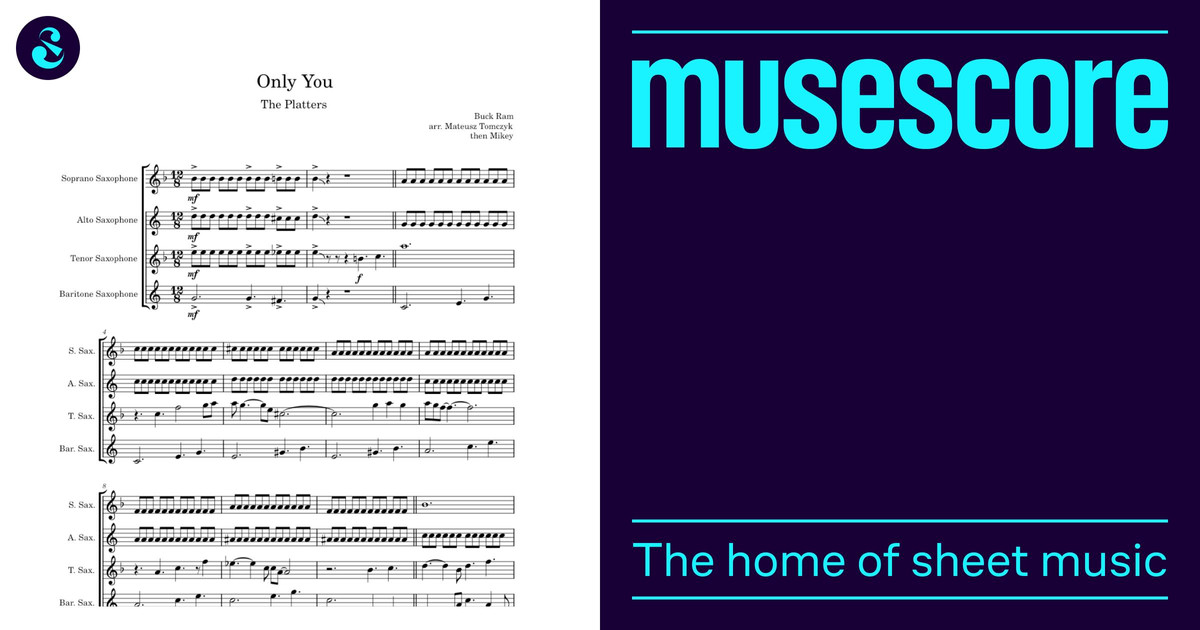 Only You - The Platters Sheet Music for Saxophone alto, Saxophone tenor ...