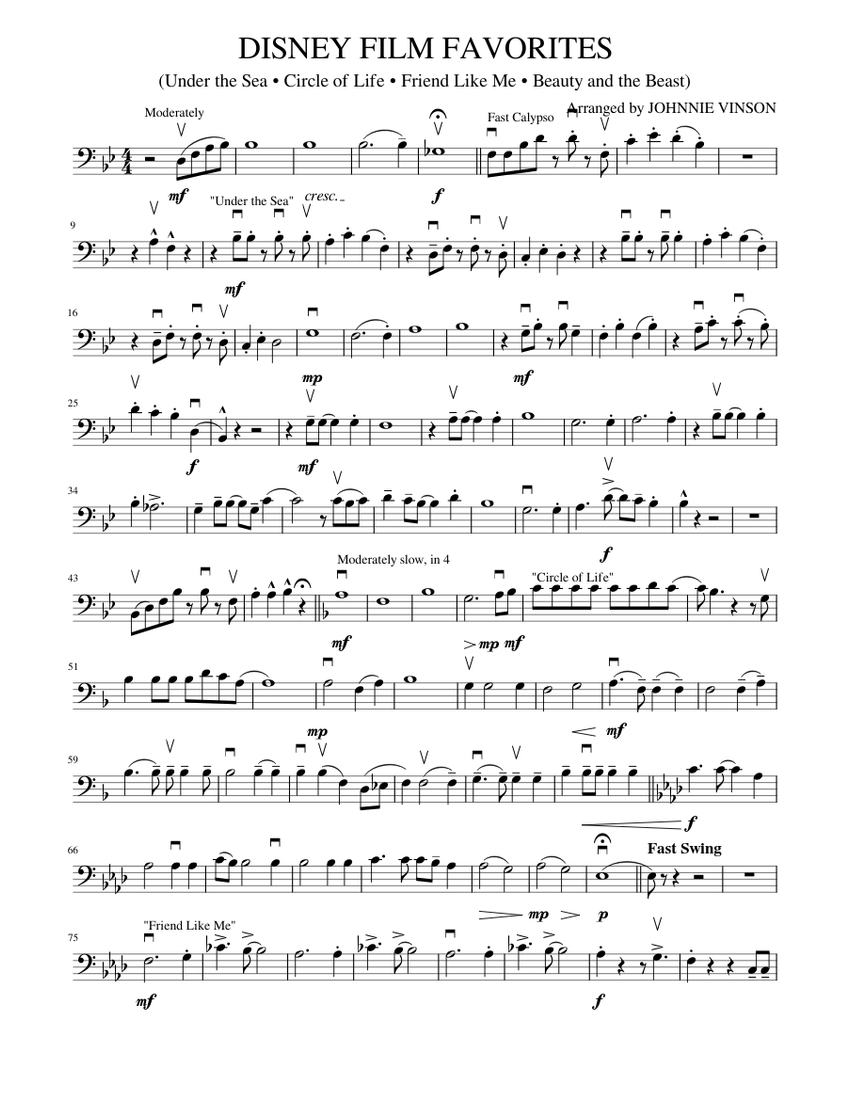 DISNEY FILM FAVORITES Sheet music for Cello (Solo) | Musescore.com